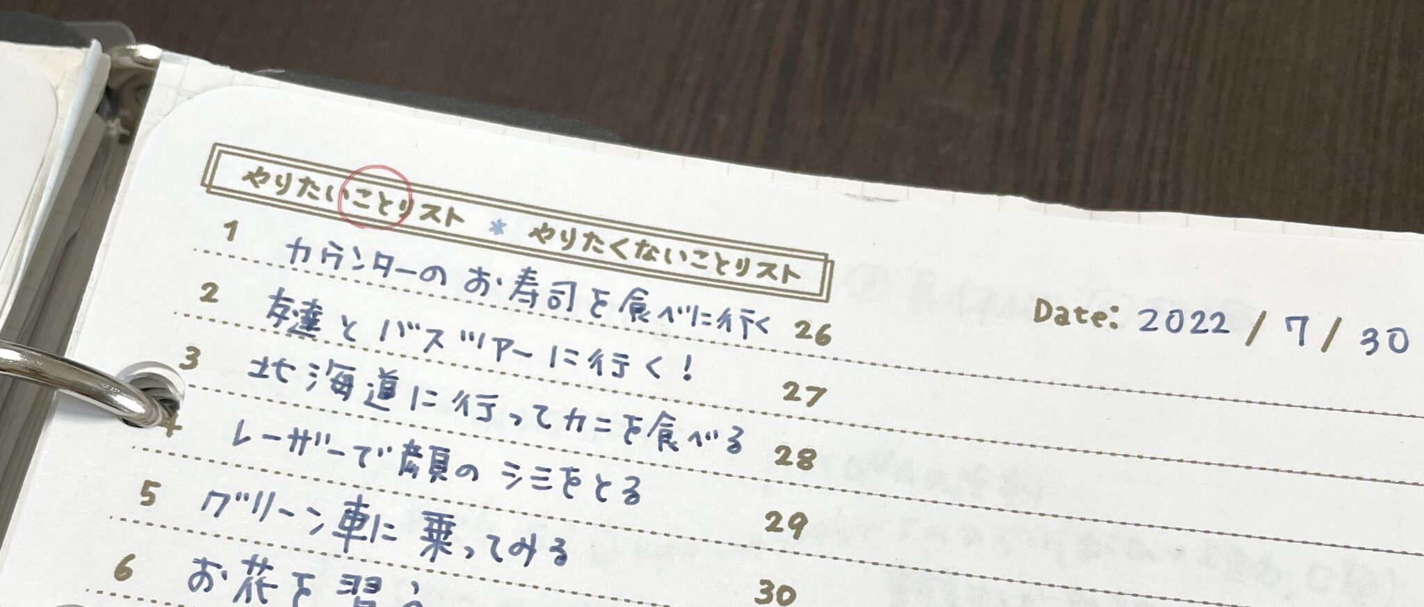 リフィルダウンロード｜A5システム手帳【やりたいこと・やりたくないことリスト】 | Tack Planner