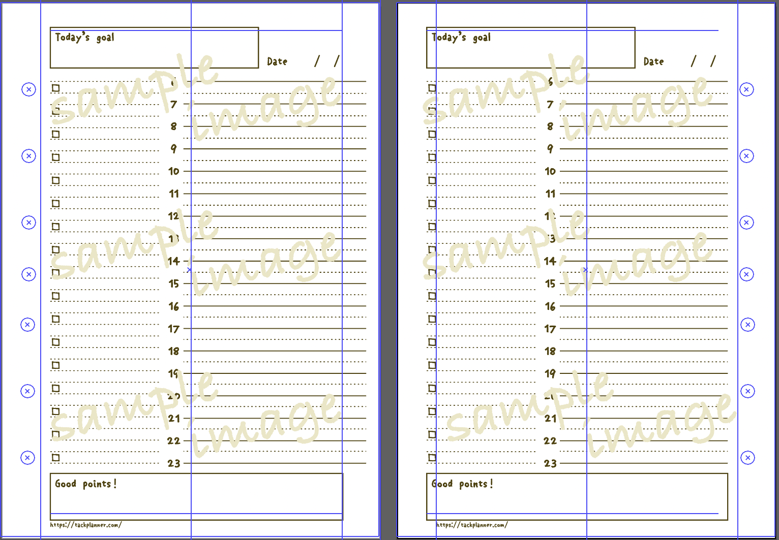 リフィルダウンロード｜A5システム手帳【1日1P・2種】 | Tack Planner